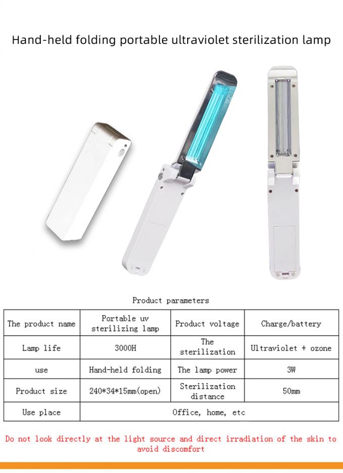 3W Handheld UV Sterilization Medical Devices Folding Air Sterilization ...