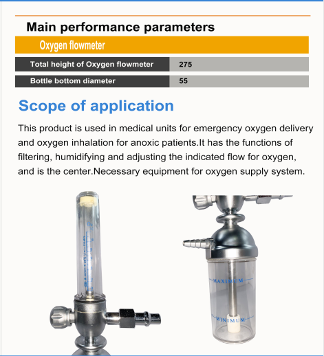 Wall Mounted 30l/Mm 0.075mpa Oxygen Flowmeter Regulator